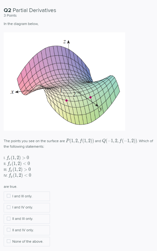 Solved Q2 Partial Derivatives 3 Points In the diagram below, | Chegg.com