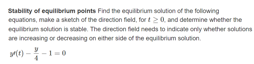 Solved Stability of equilibrium points Find the equilibrium | Chegg.com