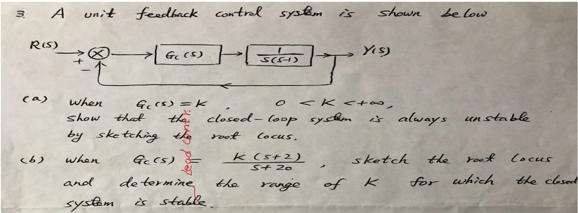 Solved 3. A unit is shown below feedback control system | Chegg.com