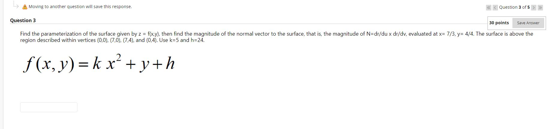 Find the parameterization of the surface given by z = | Chegg.com