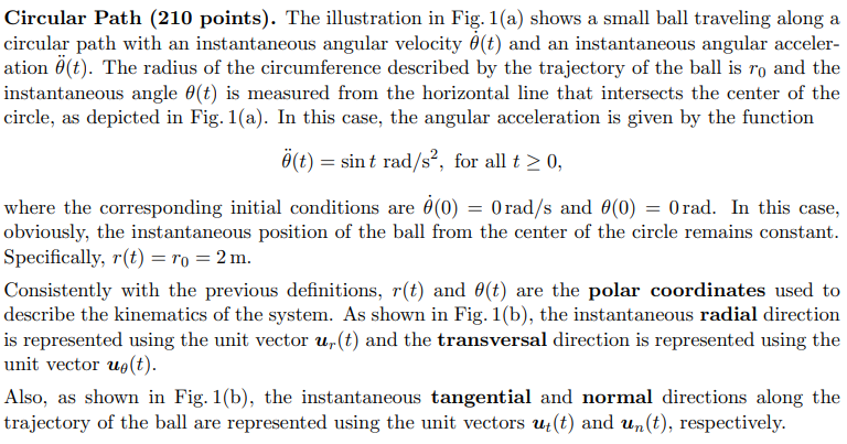 Solved Circular Path (210 points). The illustration in Fig. | Chegg.com