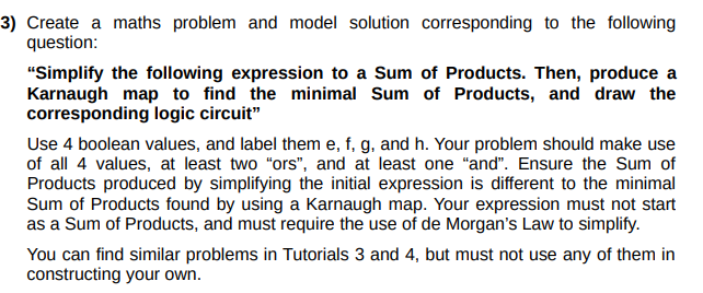 Solved 3) Create a maths problem and model solution | Chegg.com