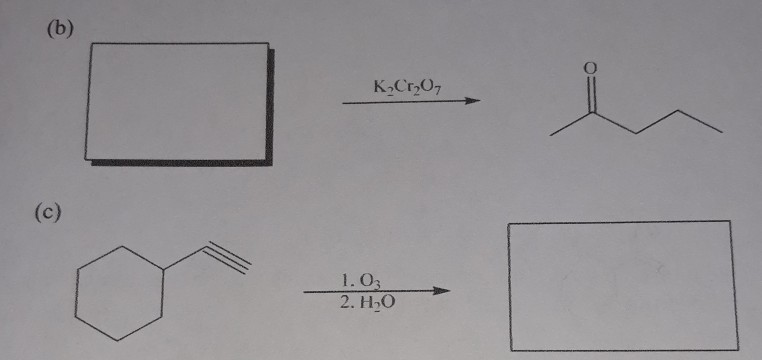 Solved fill in the boxes below with the correct reagent, | Chegg.com