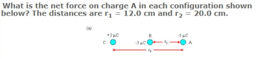 Solved What is the net force on charge A in each | Chegg.com