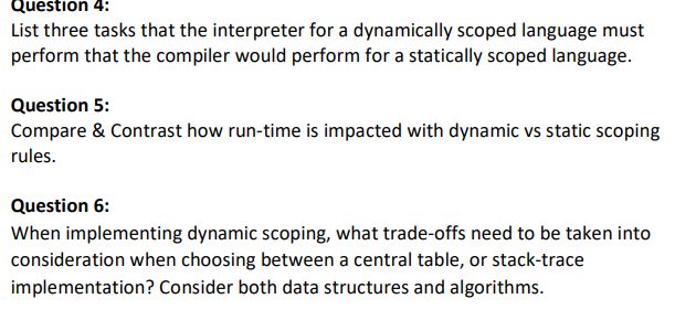 Solved Question 4: List three tasks that the interpreter for | Chegg.com