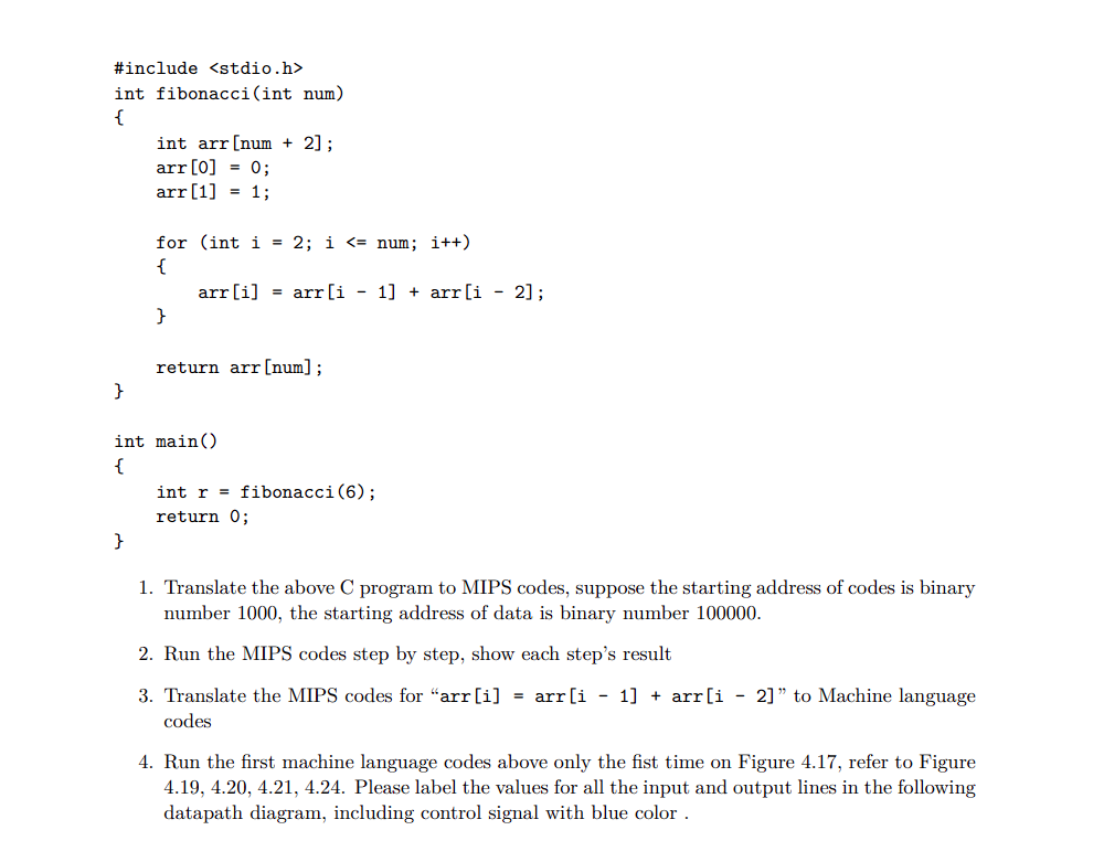 Solved Include Int Fibonacciint Num Int Arr Num 2 