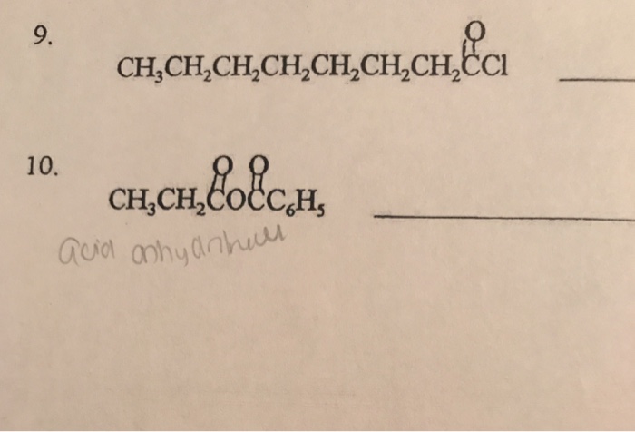 Solved 9. CH,CH,CH,CH2CH CH2CH CC 10. CH3CH2CocCH | Chegg.com