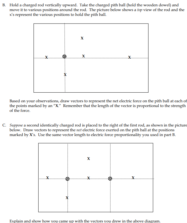 Solved A) Obtain a small pith ball attached to an insulating | Chegg.com