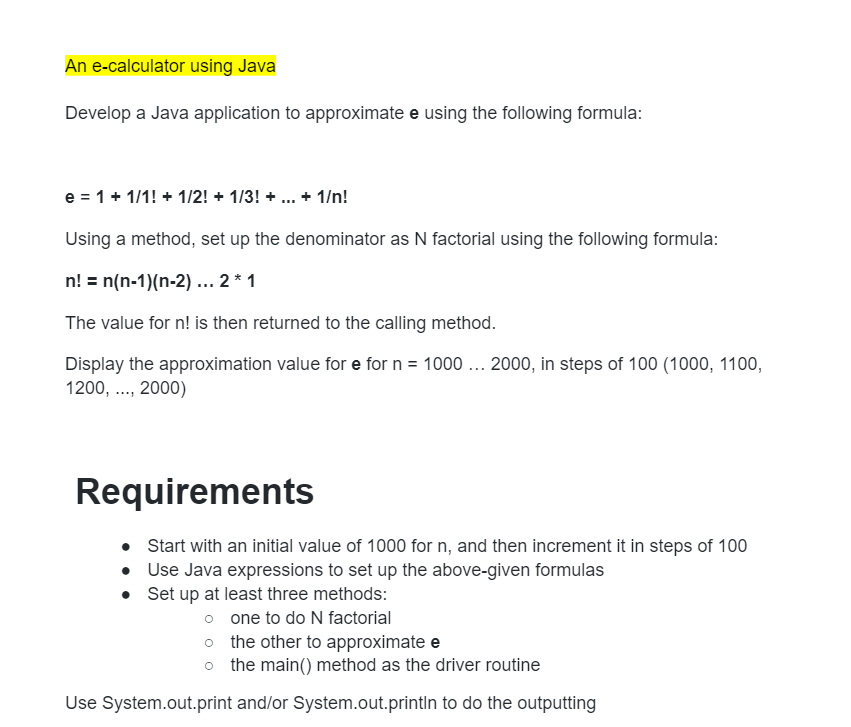 Solved An E Calculator Using Java Develop A Java Application 7711