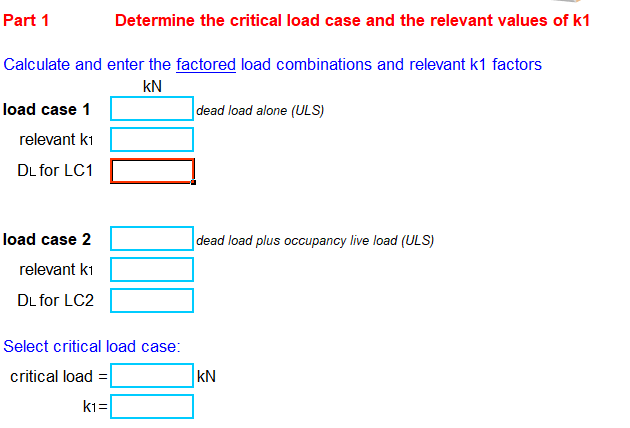 Part 1 Calculate and load case 1 Determine the | Chegg.com