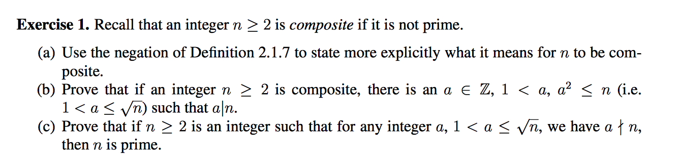 Solved Exercise 1. Recall that an integer n > 2 is composite | Chegg.com