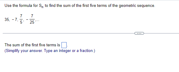 Solved Use the formula for Sn to find the sum of the first | Chegg.com