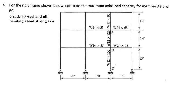 Solved 4. For the rigid frame shown below, compute the | Chegg.com Solved 4. For the rigid frame shown below, compute the | Chegg.com