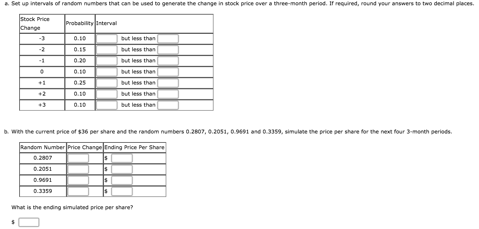 Solved Problem 12-05 (Algorithmic) The price of a share of a | Chegg.com