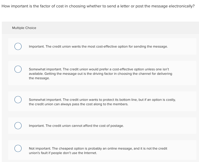 Solved Choosing the Right Channel Read the following | Chegg.com Solved Choosing the Right Channel Read the following | Chegg.com