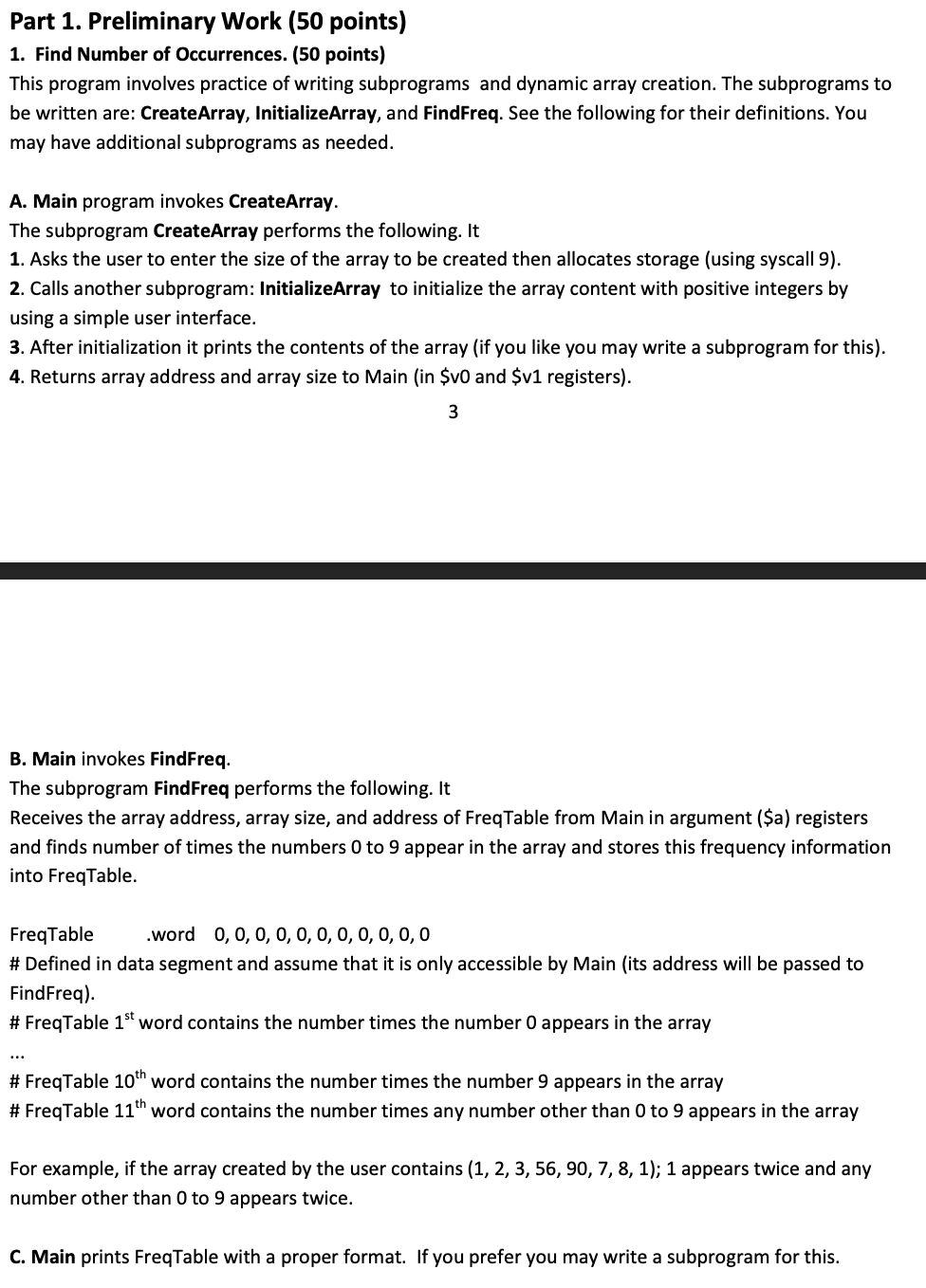 Solved Part 1. ﻿Preliminary Work (50 ﻿points)1. ﻿Find Number | Chegg.com