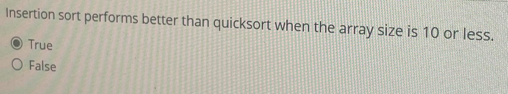 Solved On average, the time complexity of quicksort is in | Chegg.com