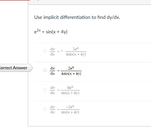 Solved Use implicit differentiation to find dy/dx. | Chegg.com