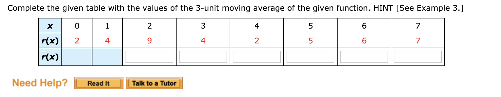 Solved Complete the given table with the values of the | Chegg.com