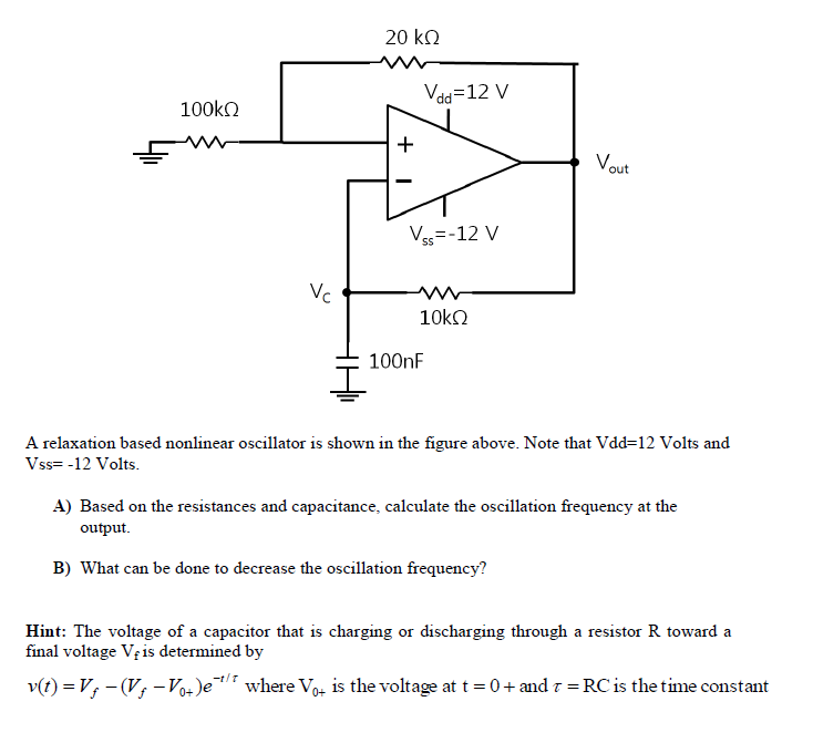 Solved A relaxation based nonlinear oscillator is shown in | Chegg.com
