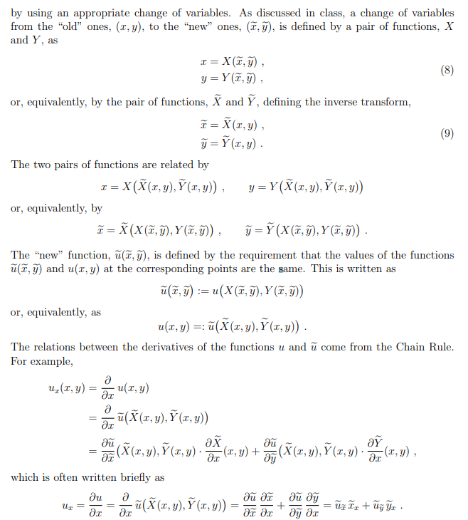 Solved Problem 4. (Changing the independent variables to | Chegg.com