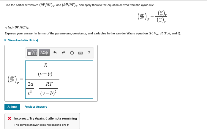 Solved Find the partial derivatives (ap/ar), and (apja), and | Chegg.com