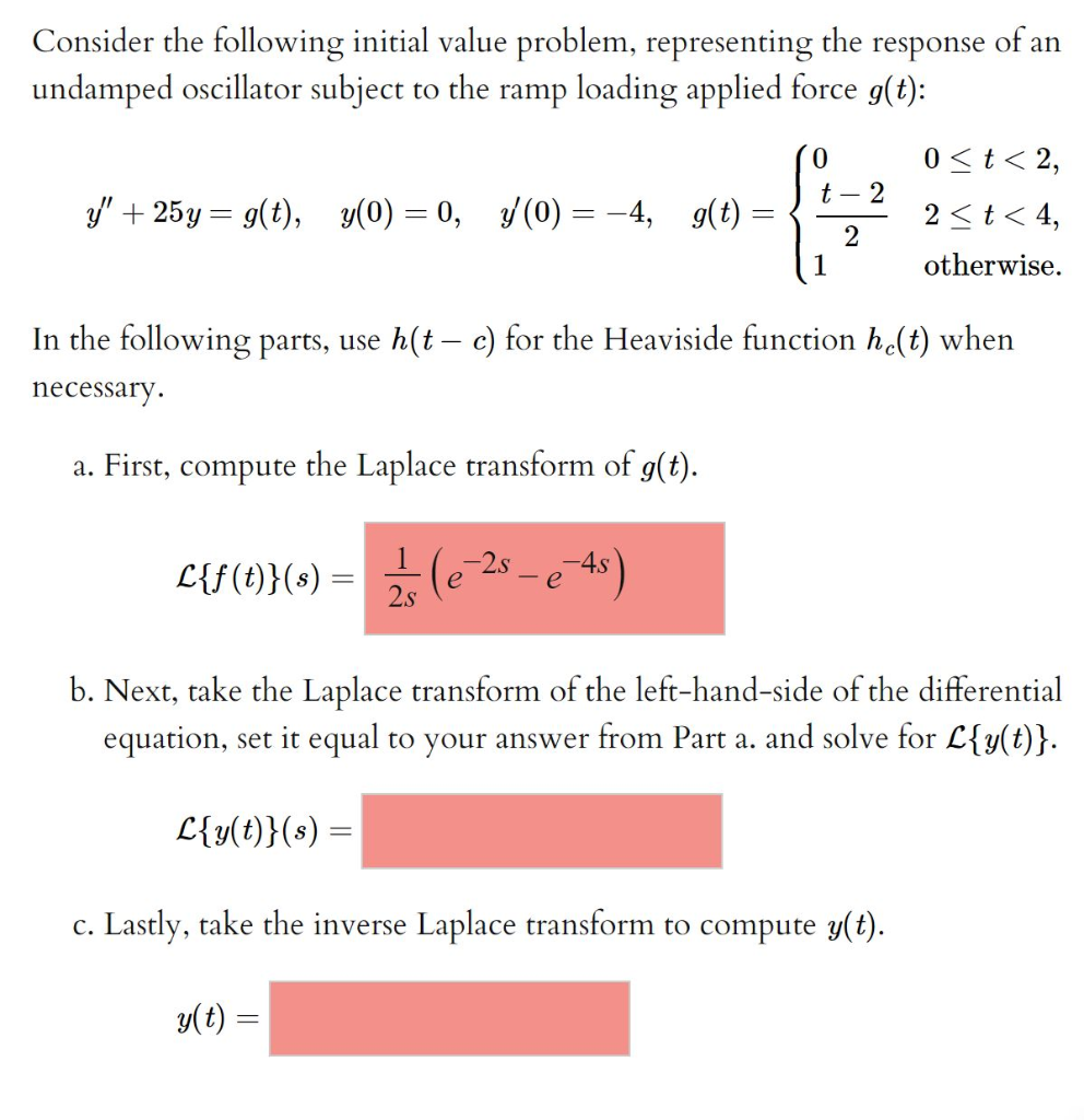 Solved Consider the following initial value problem, | Chegg.com
