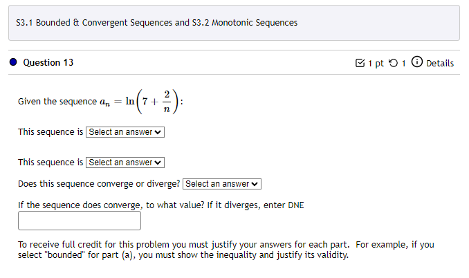 Solved Bounded & Convergent Sequences • Set up and | Chegg.com