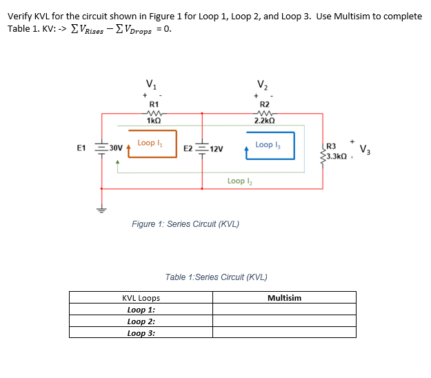 Solved Verify Kvl For The Circuit Shown In Figure 1 For Loop 