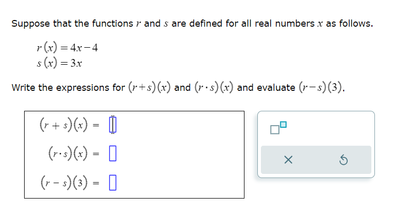 Solved Suppose that the functions r and s are defined for | Chegg.com