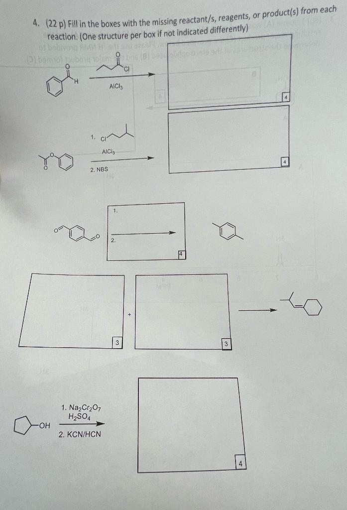 Solved 4. (22p) Fill in the boxes with the missing | Chegg.com
