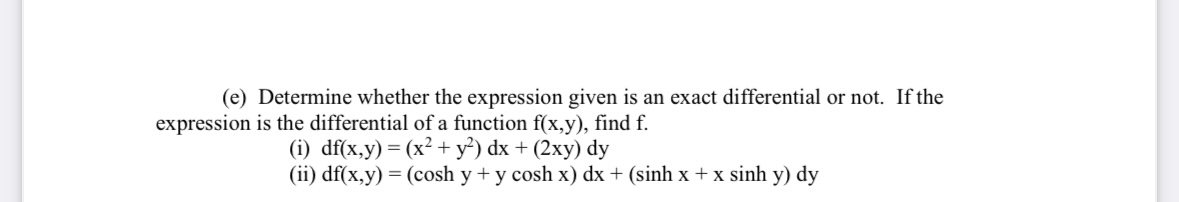 Solved (e) ﻿Determine whether the expression given is an | Chegg.com