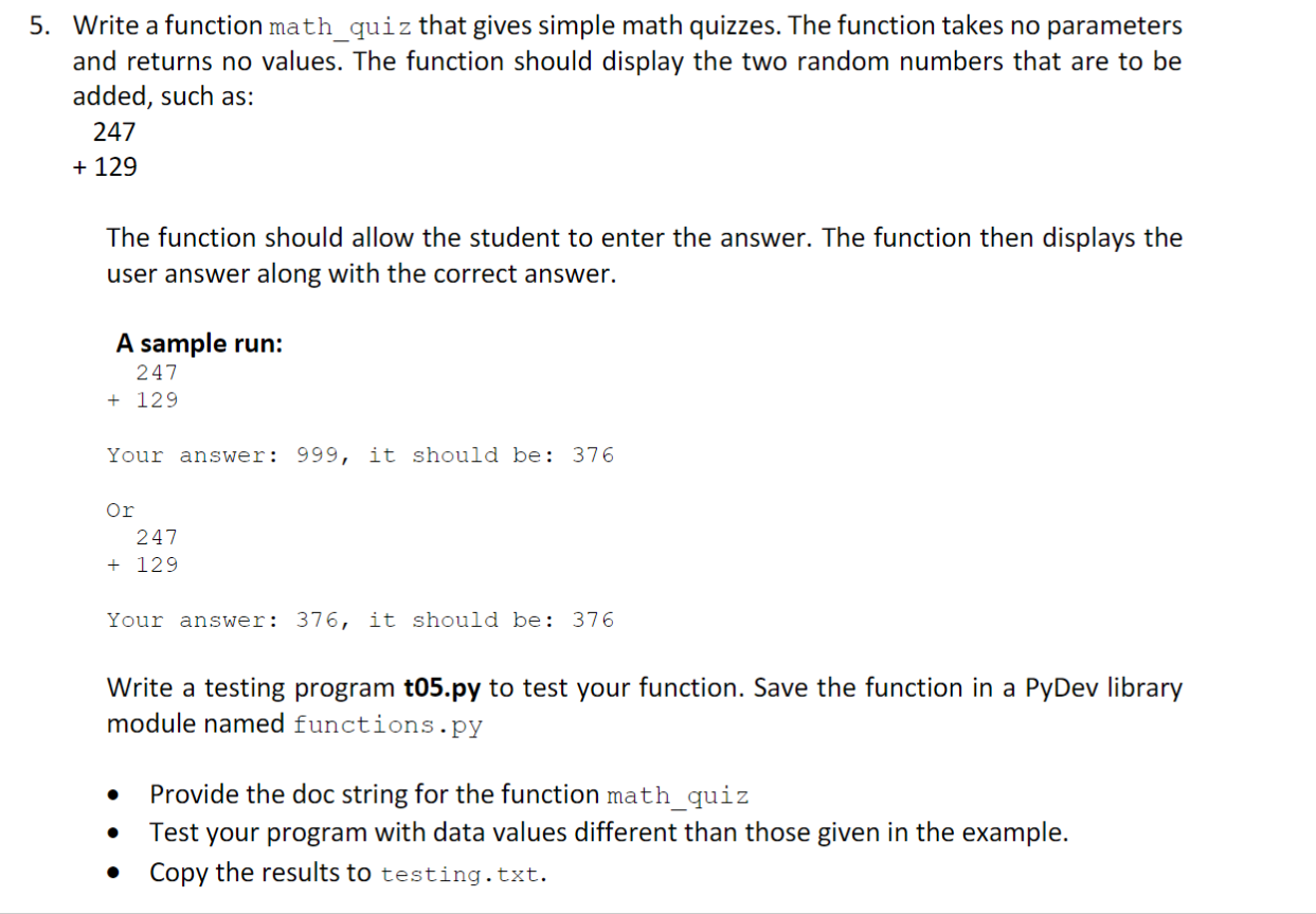 Solved How would the function work with random.randint with | Chegg.com