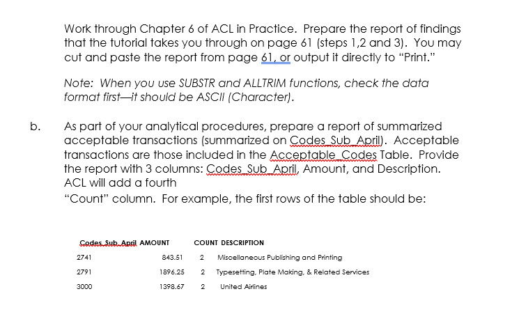 Solved Work through Chapter 6 of ACL in Practice. Prepare | Chegg.com