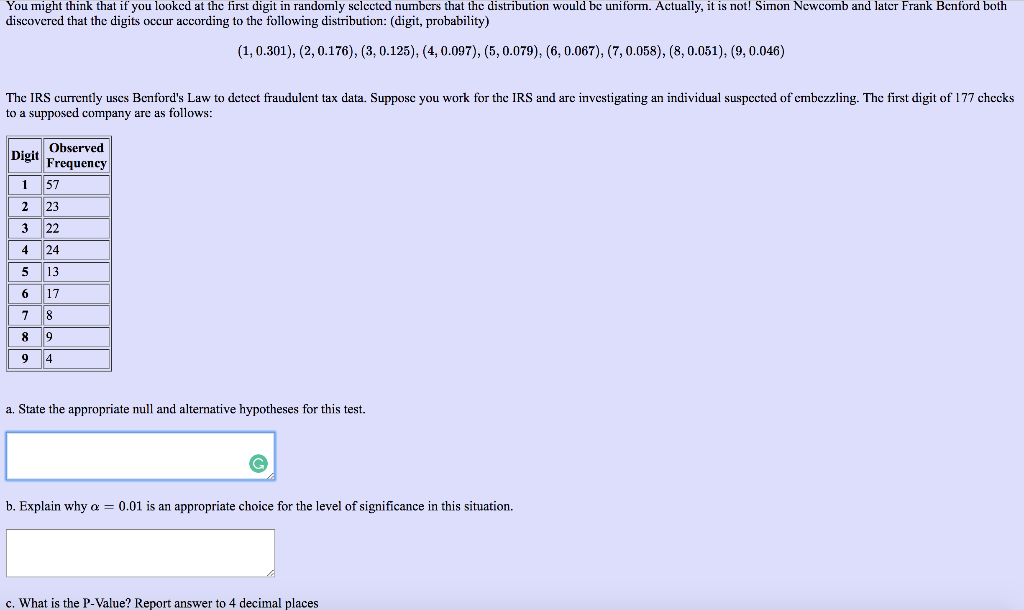 Solved You might think that if you looked at the first digit | Chegg.com