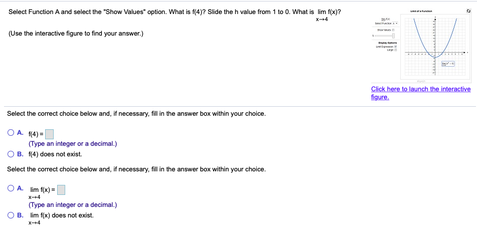 Solved Select Function A and select the "Show Values" | Chegg.com