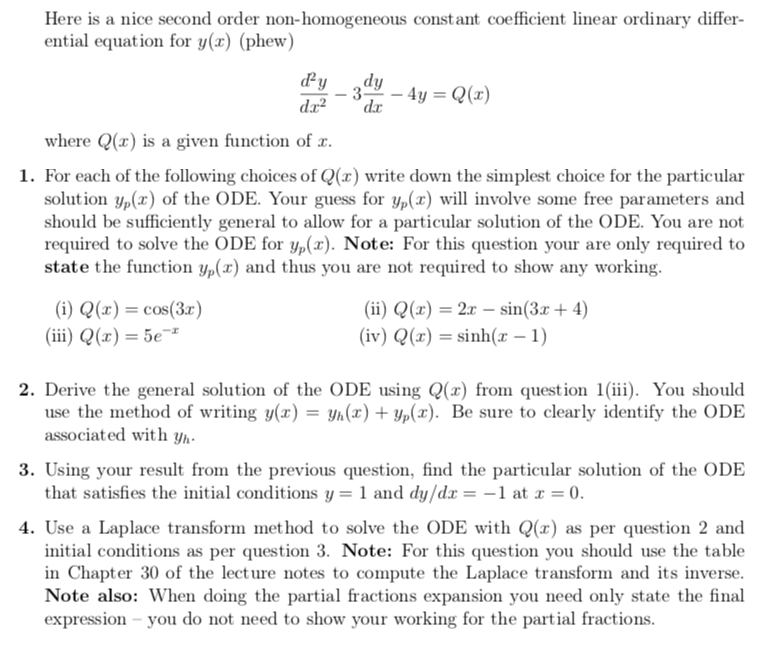 Solved Here is a nice second order non-homogeneous constant | Chegg.com