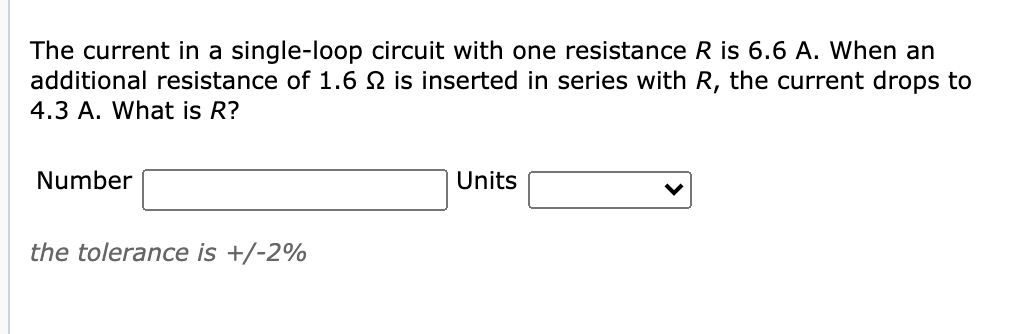 Solved The current in a single-loop circuit with one | Chegg.com