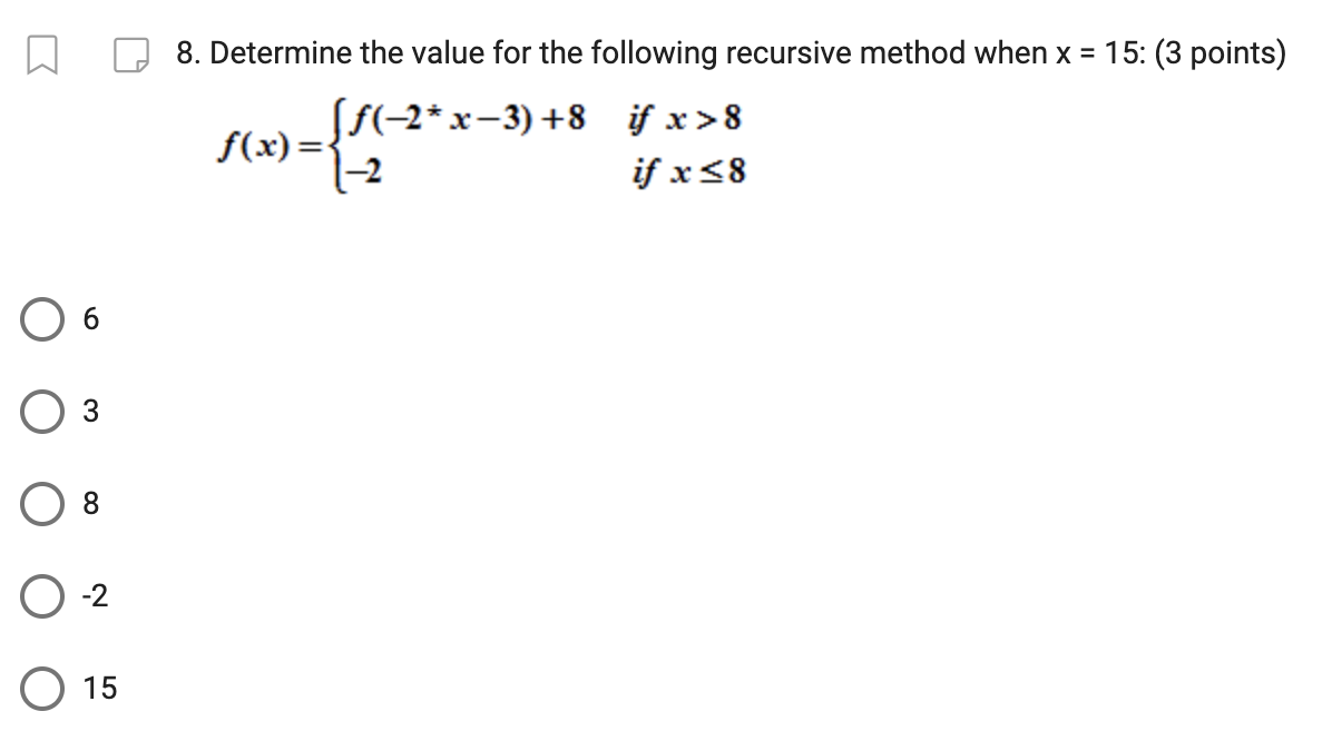 Solved 1. Determine the value for the following recursive | Chegg.com