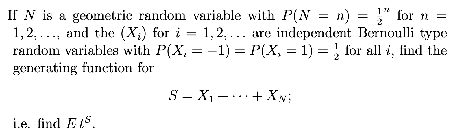 Solved If N is a geometric random variable with P(N = n) = | Chegg.com