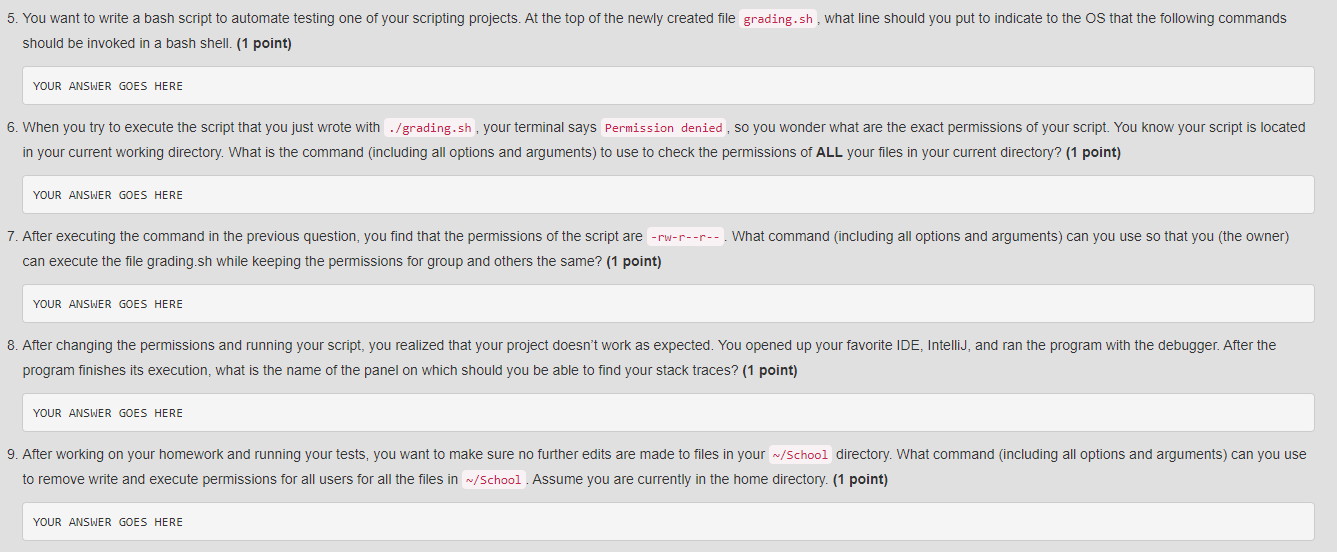 Solved 5. You want to write a bash script to automate | Chegg.com