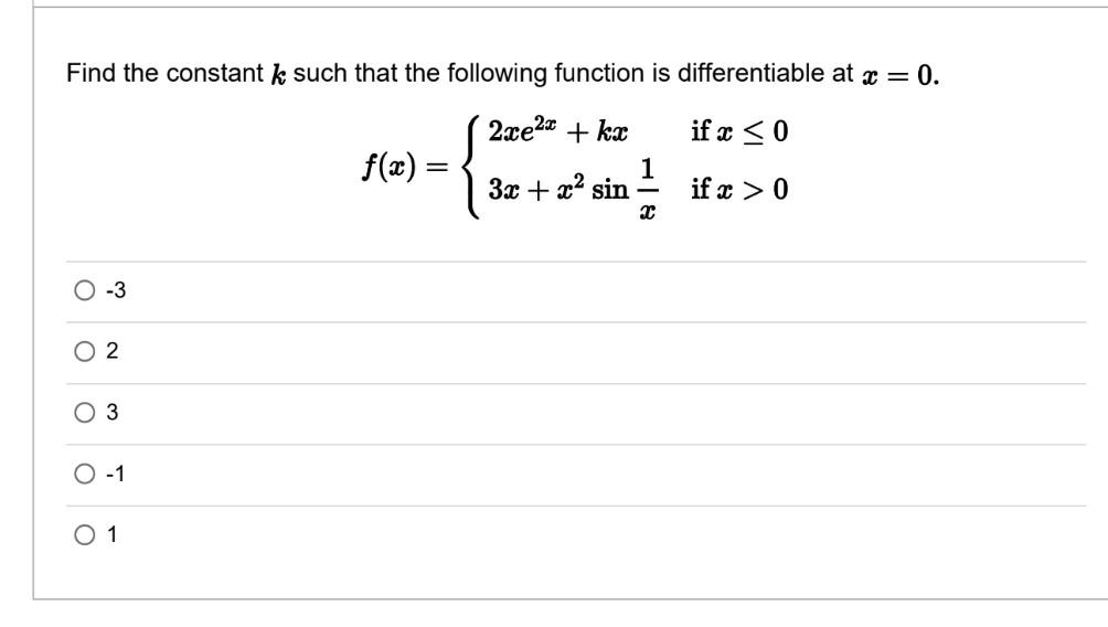 Solved Find the constant k such that the following function | Chegg.com