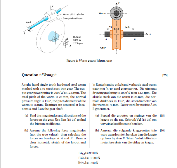 RH Worm Worm pitch cylinder Gear pitch cylinder Input | Chegg.com