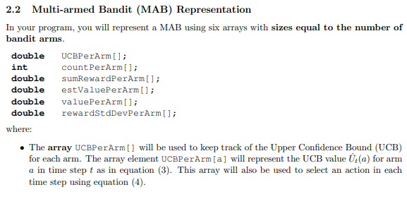 2.1 Multi-Armed Bandit (MAB) Problem We now provide a | Chegg.com
