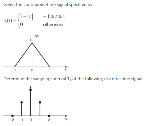 Solved Given the continuous-time signal specified by: | Chegg.com