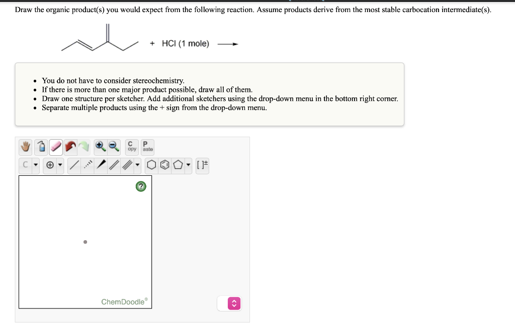 Solved Draw the organic product(s) you would expect from the | Chegg.com