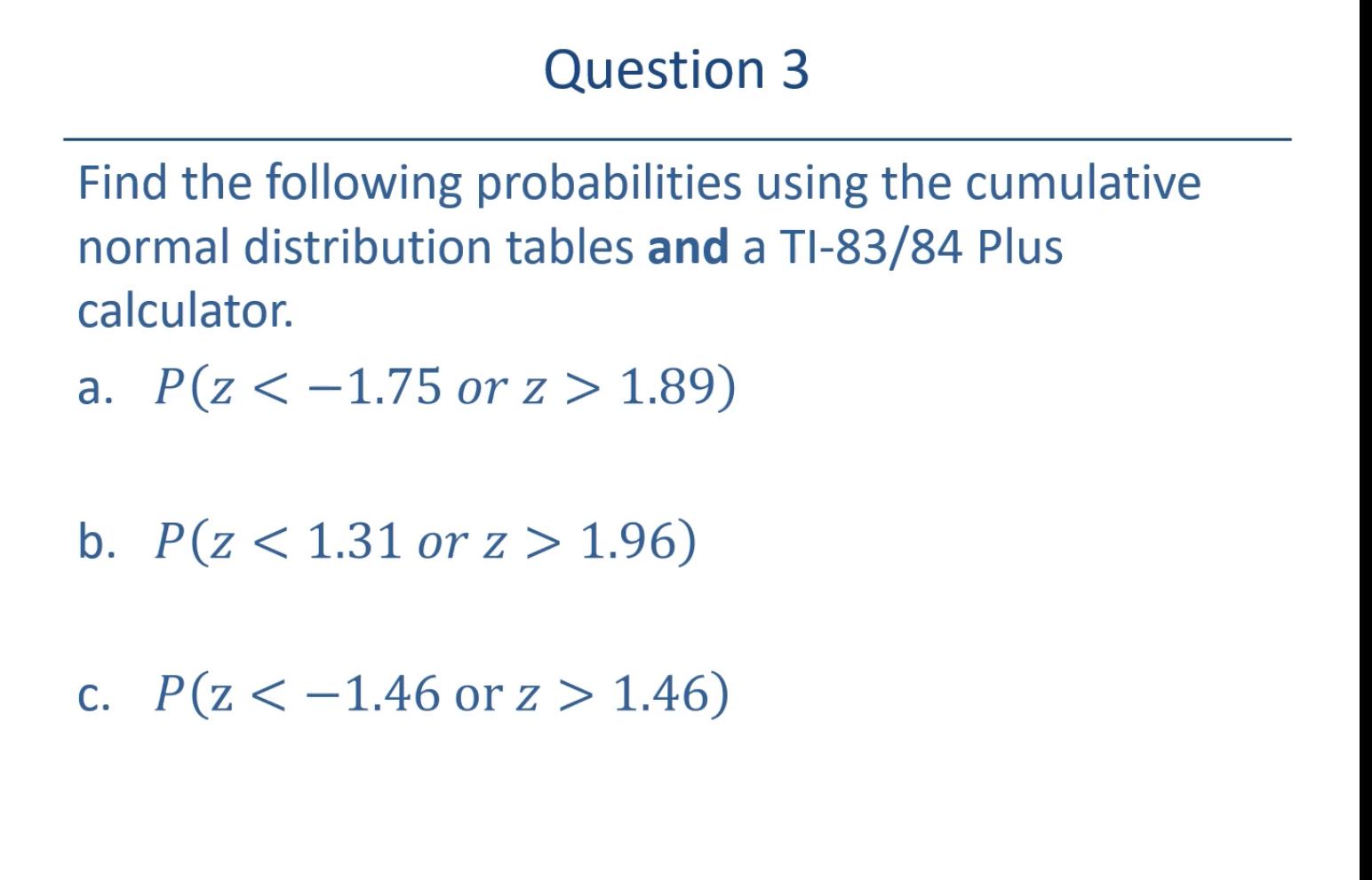 Solved Find the following probabilities using the cumulative | Chegg.com