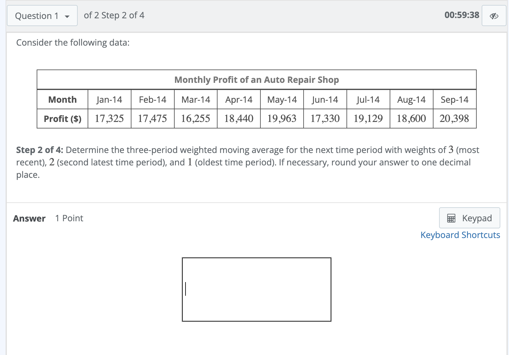 Solved Consider the following data: Step 1 of 4: Determine | Chegg.com