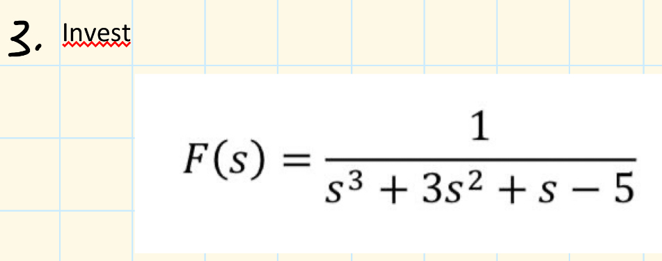 Solved F(s)=s3+3s2+s−51 | Chegg.com