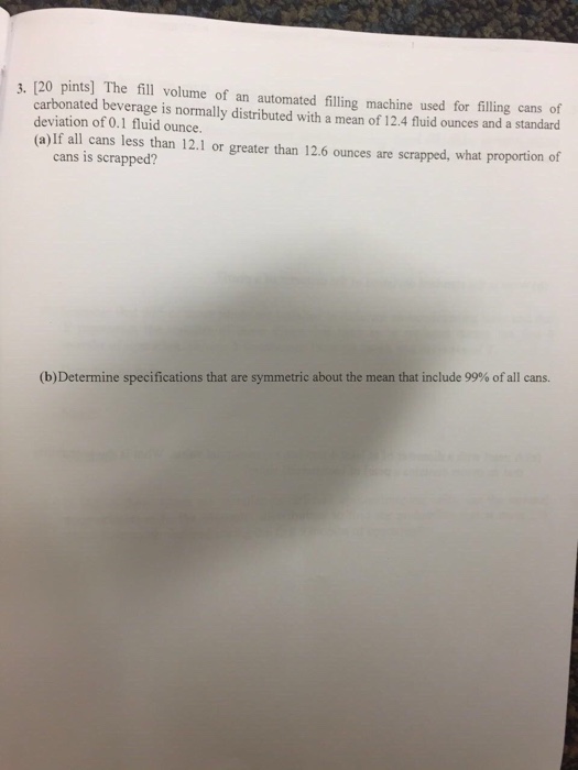 Solved The fill volume of an automated filling machine used | Chegg.com